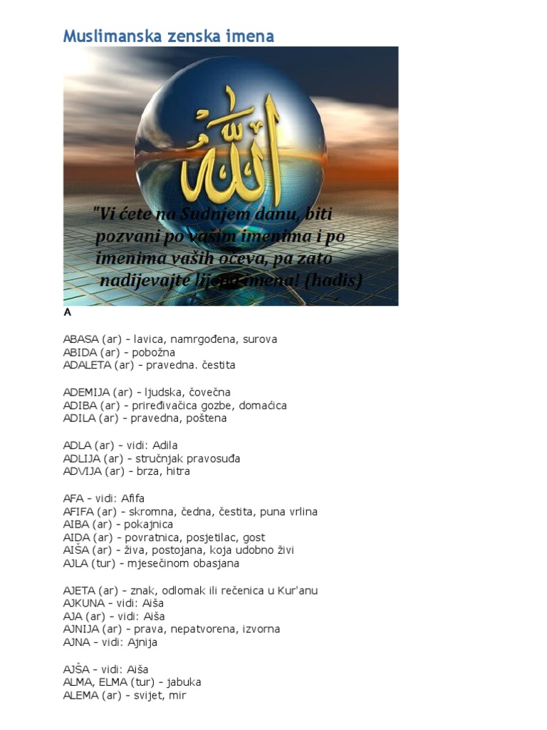 Muslimanska zenska imena