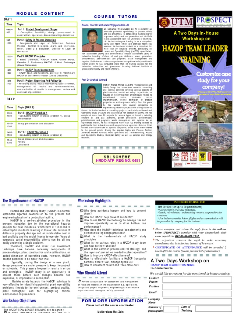 HAZOP Team Leader Training | PDF | Risk Assessment | Risk