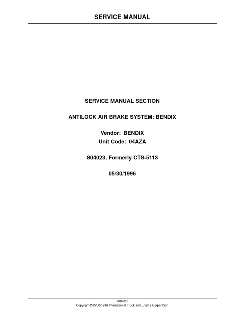 Abs Bendix | PDF | Anti Lock Braking System | Valve