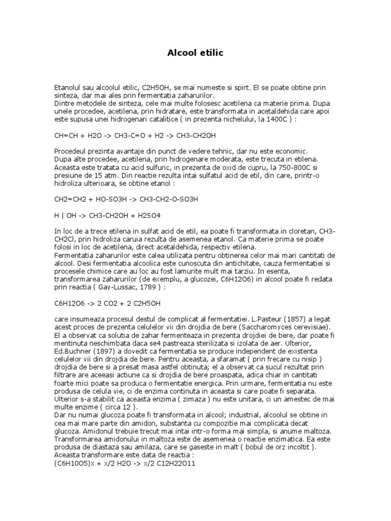 Alcool Etilic | PDF
