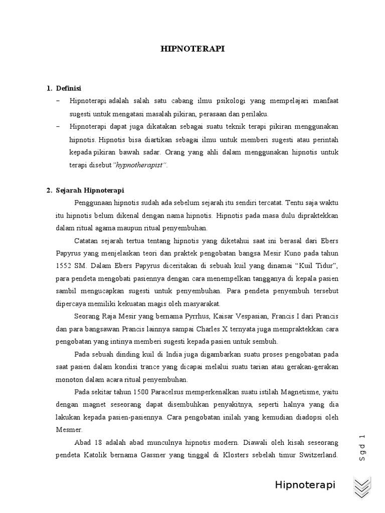 Hipnoterapi | PDF