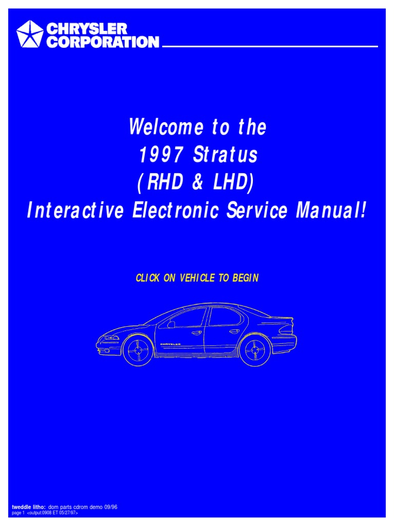 Chrysler/Dodge Stratus Electronic Manual | PDF | Computers | Technology ...
