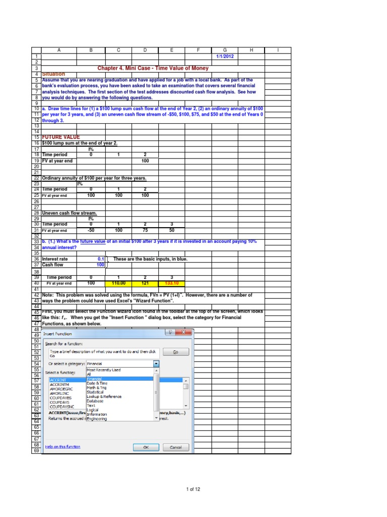 Time Value of Money Concepts and Calculations: An Interactive Mini Case ...