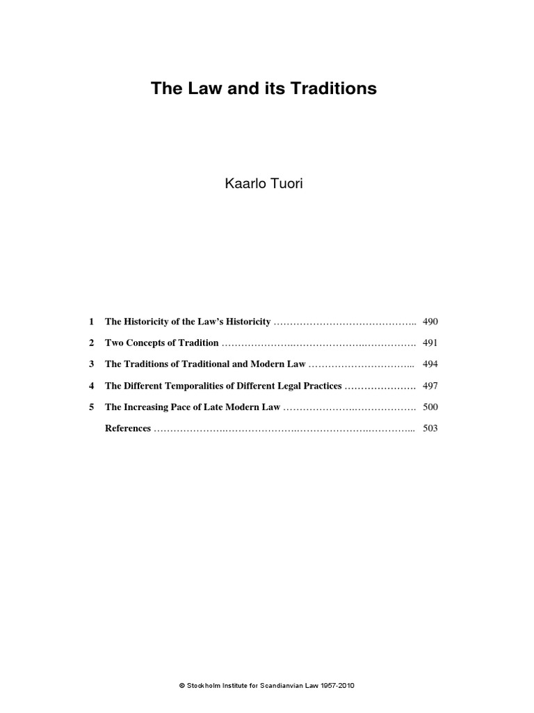 The Law and Its Traditions | PDF | Jurisprudence | Traditions