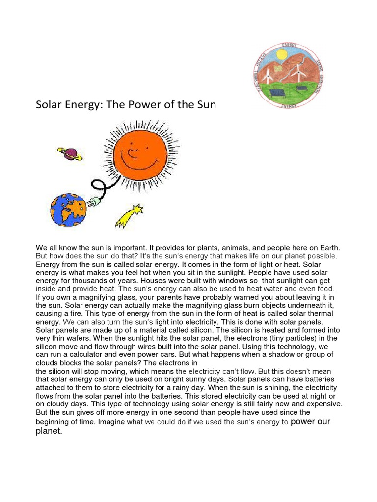 Solar Energy Worksheet | PDF | Solar Energy | Sun