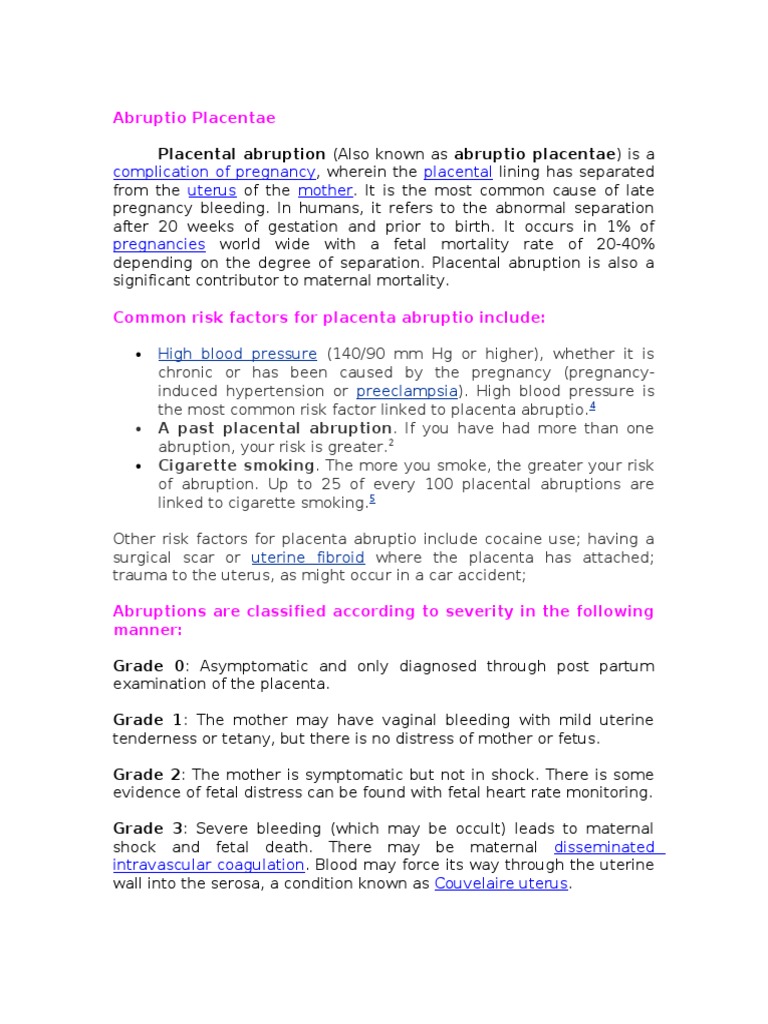 Abruptio Placentae Case Study | PDF | Medical Specialties | Maternal Health