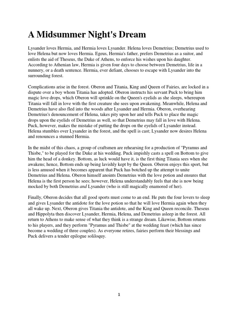 A Midsummer Night2 | PDF | A Midsummer Night's Dream | Shakespearean ...