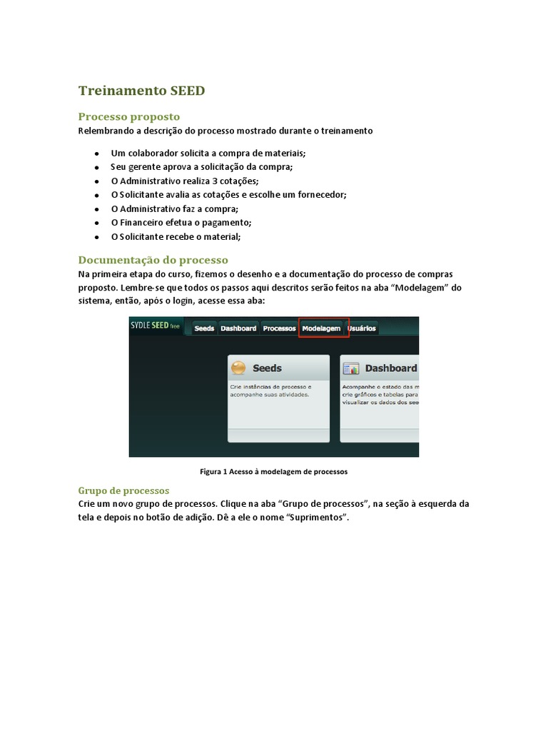 Treinamento SYDLE SEED - Tutorial v8 | PDF | Processo (informática ...