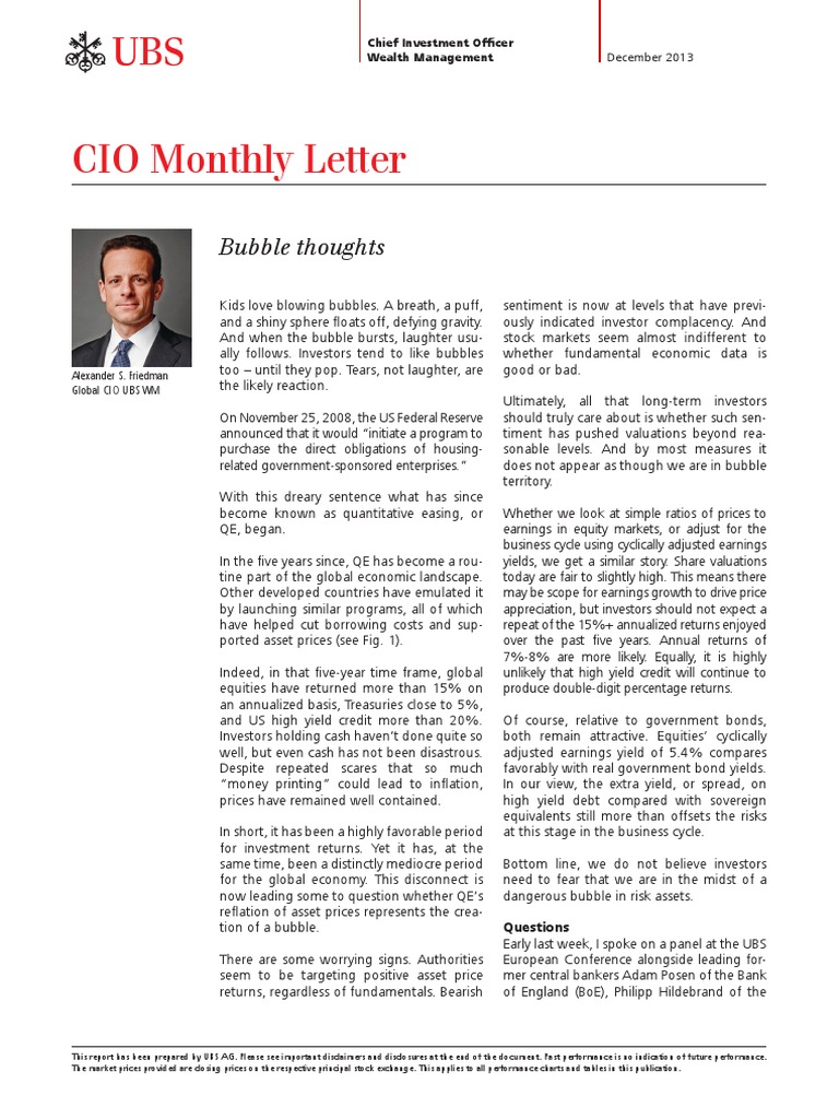 UBS DEC Letter en | PDF | Economic Bubble | Ubs