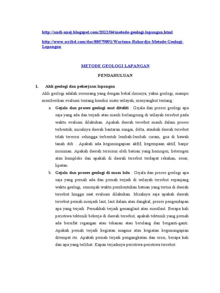 Metode Geologi Lapangan | PDF