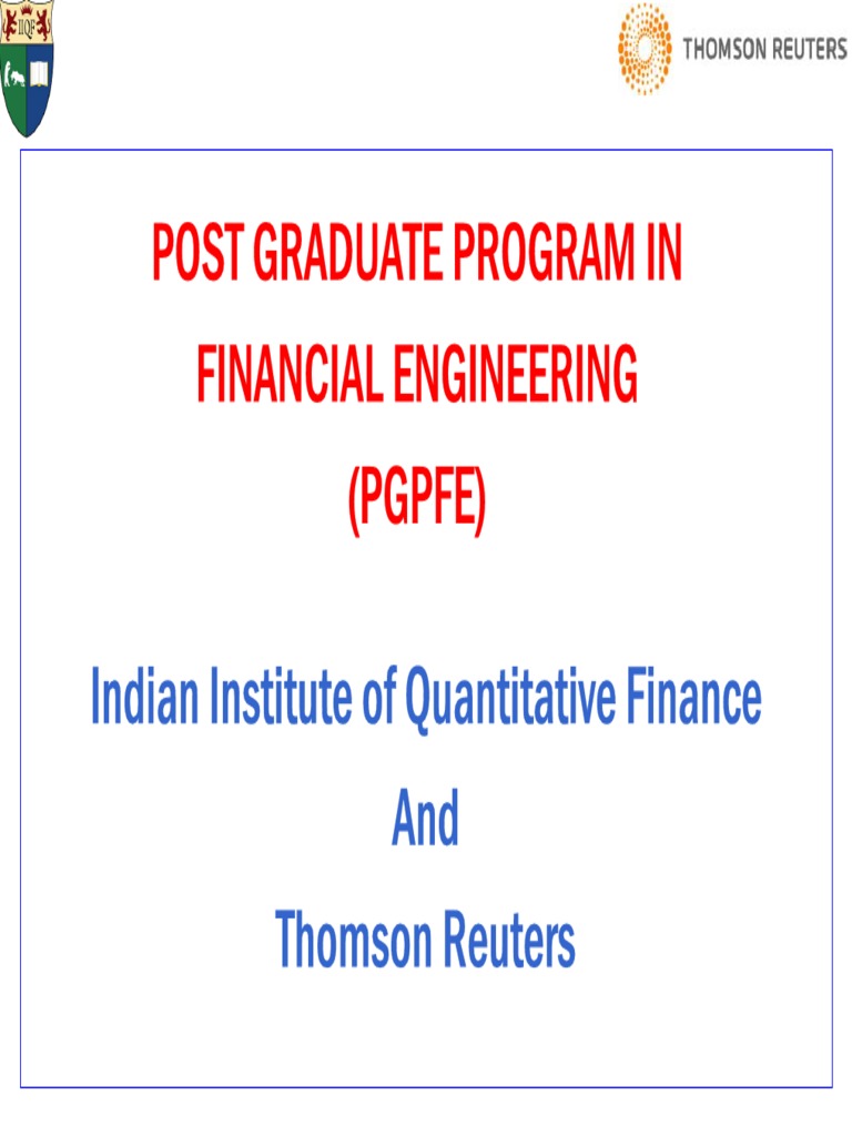 PGPFE in Financial Engineering at IIQF | PDF | Quantitative Analyst ...