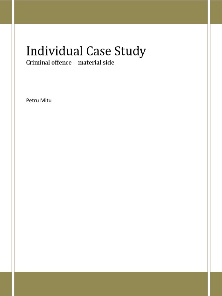 Individual Case Study: Criminal Offence - Material Side | PDF ...