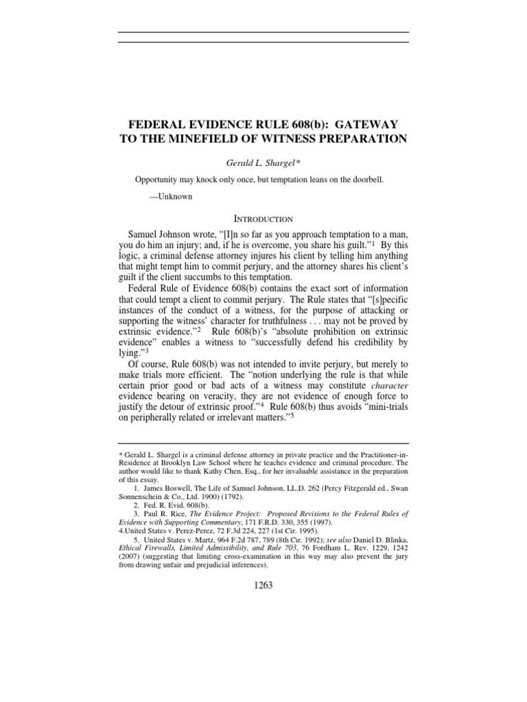 A Practical Approach To The Rules of Evidence - 2nd Handout Federal ...