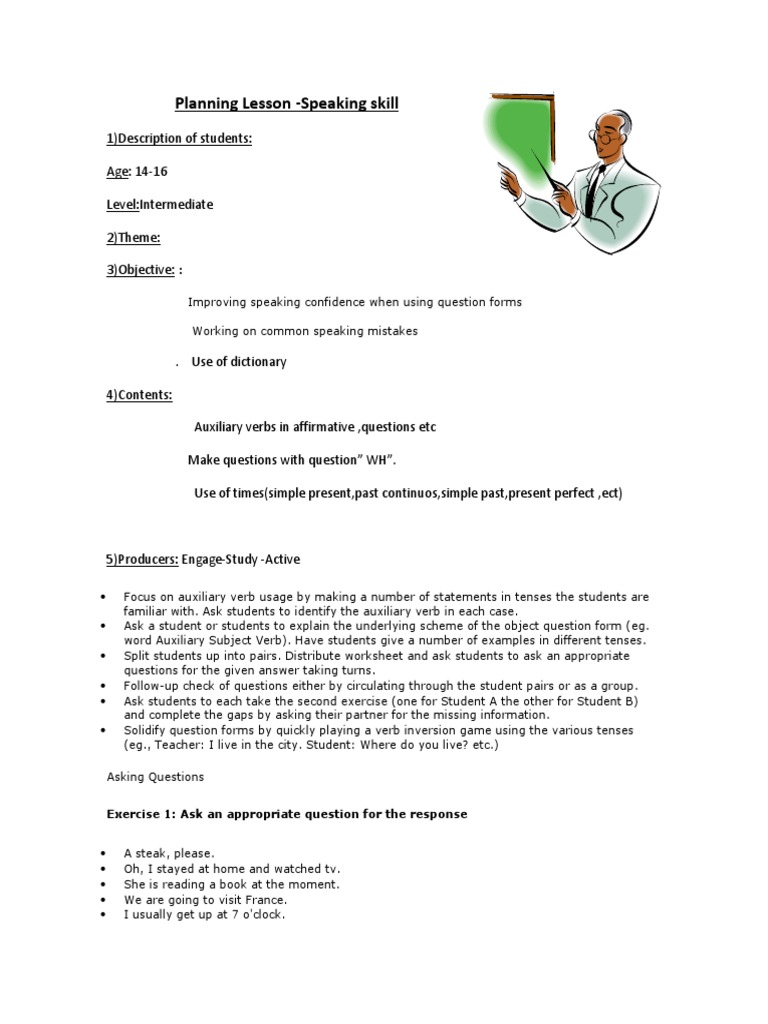 Planning Lesson - Speaking Skill: Improving Speaking Confidence When ...