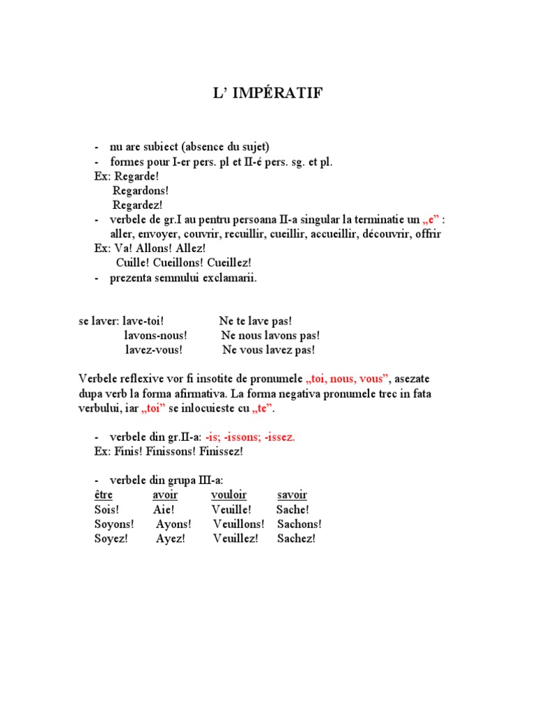 Imperatif | PDF