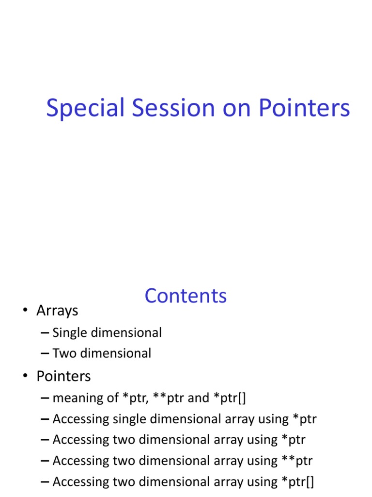 Pointers Pdf Array Data Structure Pointer Computer Programming 2955
