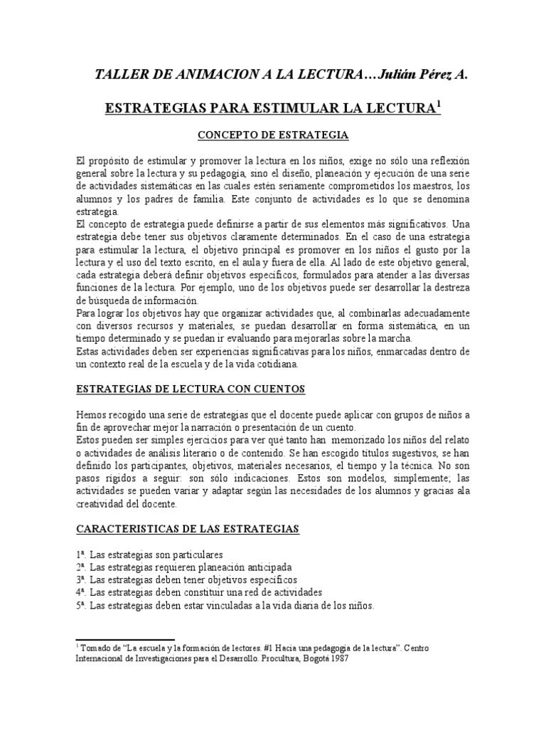 Estrategias de Lectura | PDF | Lectura (proceso) | Cuentos