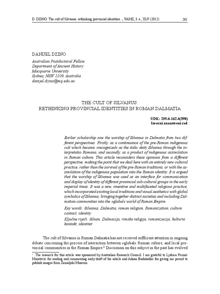 18 DZINO The Cult of Silvanus | PDF | Religion And Belief