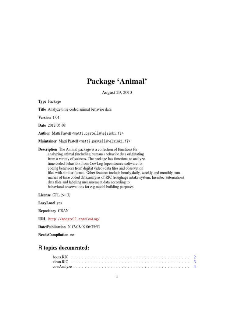 Analyze Animal Behavior Data | PDF | Parameter (Computer Programming ...