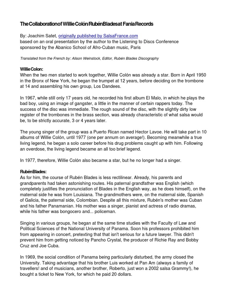 Wac & Blades Info | PDF | Latin American Music | Performing Arts