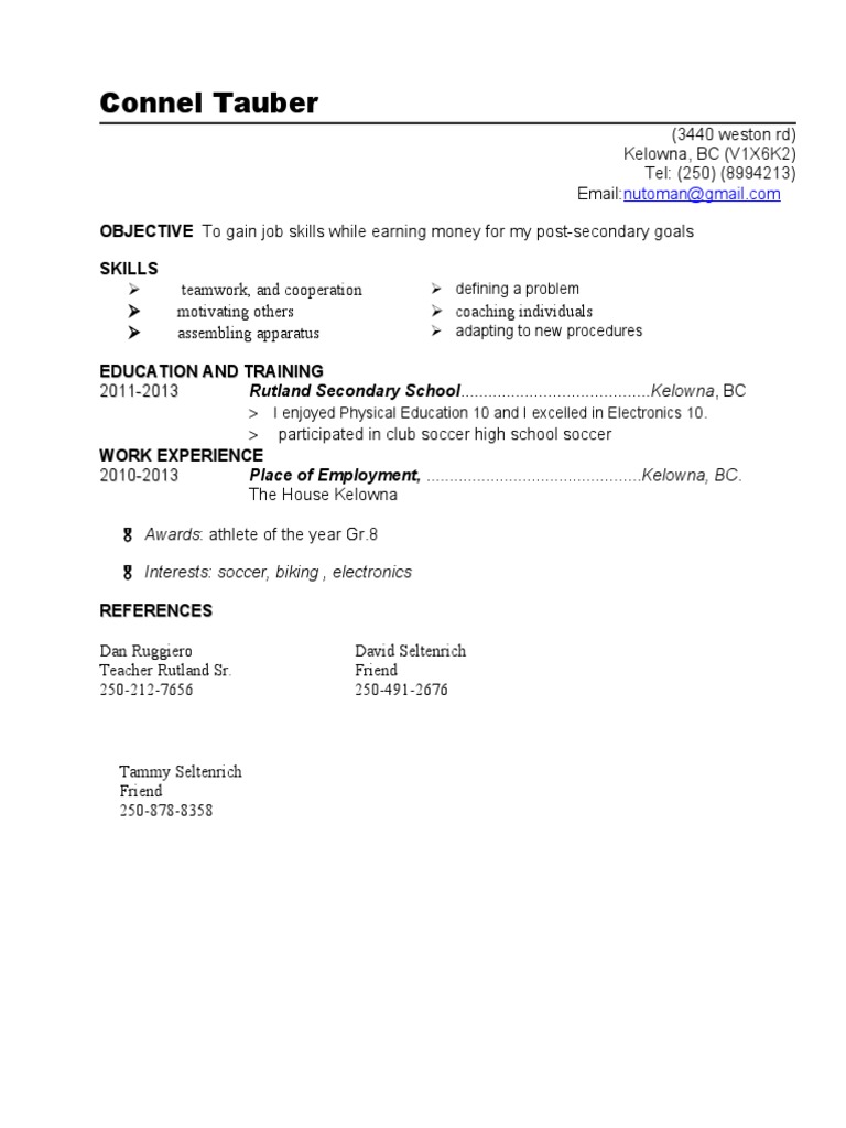 Dan Ruggiero's Reference for Connel Tauber | PDF | Sports & Recreation