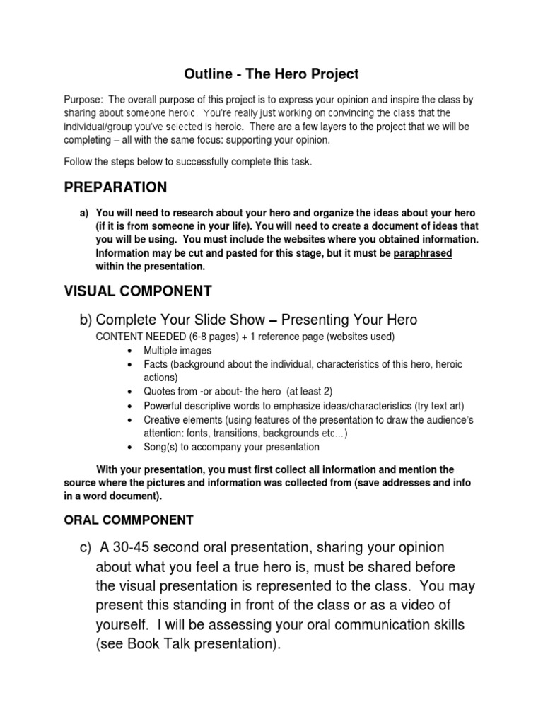 Hero Presentation Outline | PDF