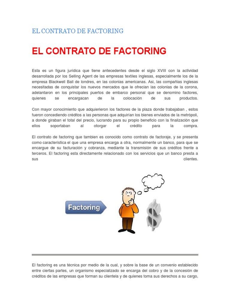 Contrato de Factoring: Claves y Características | PDF | Factoring ...