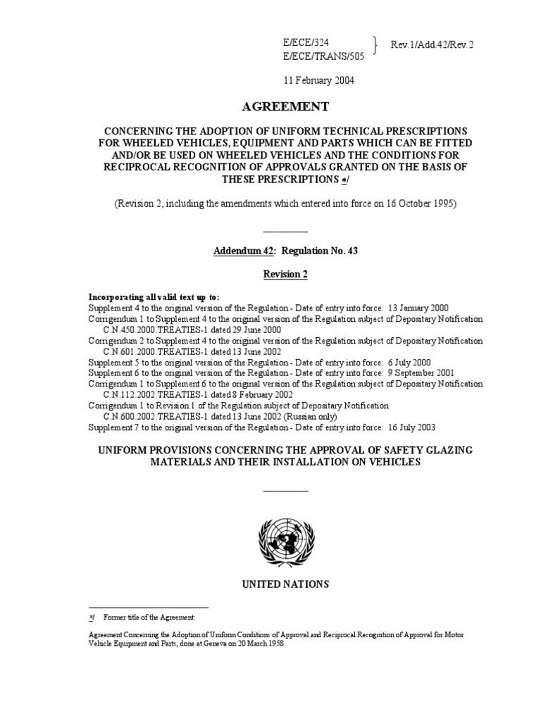 Ece R43 | PDF | Glasses | Nature