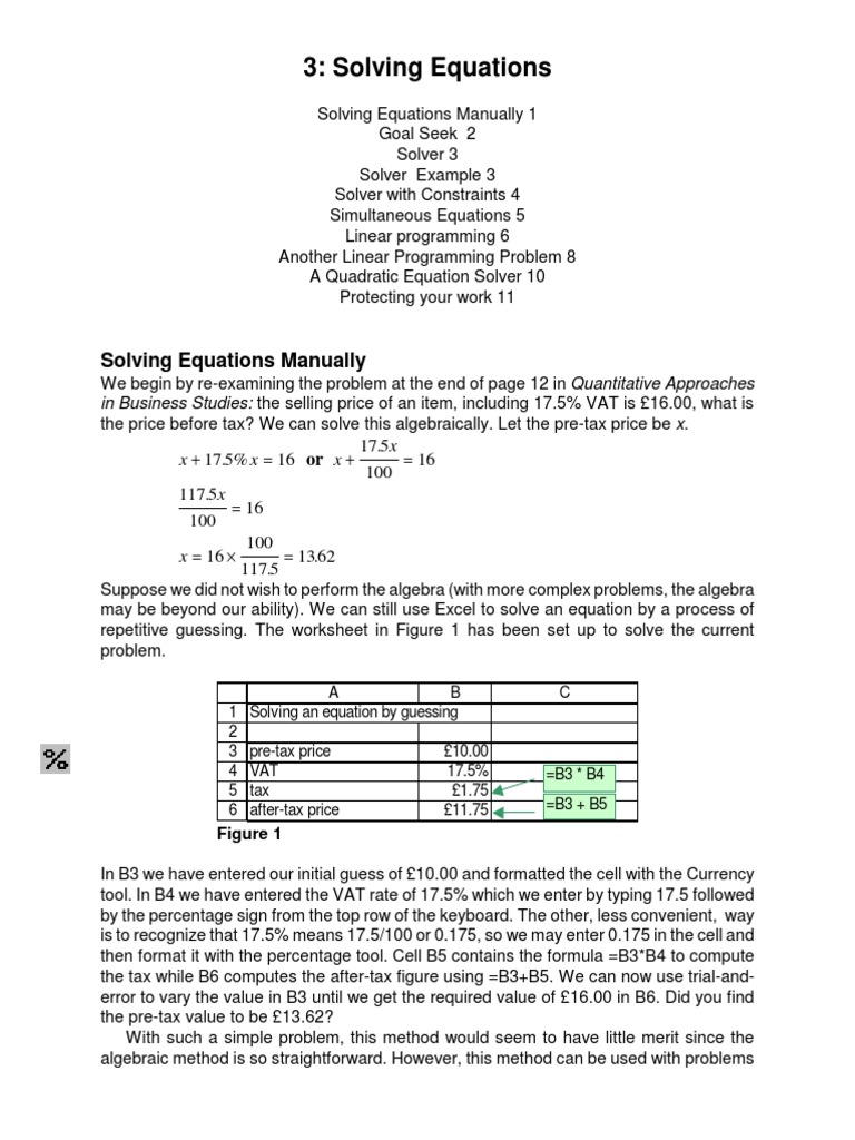 Solving Equations Manually | PDF | Equations | Quadratic Equation