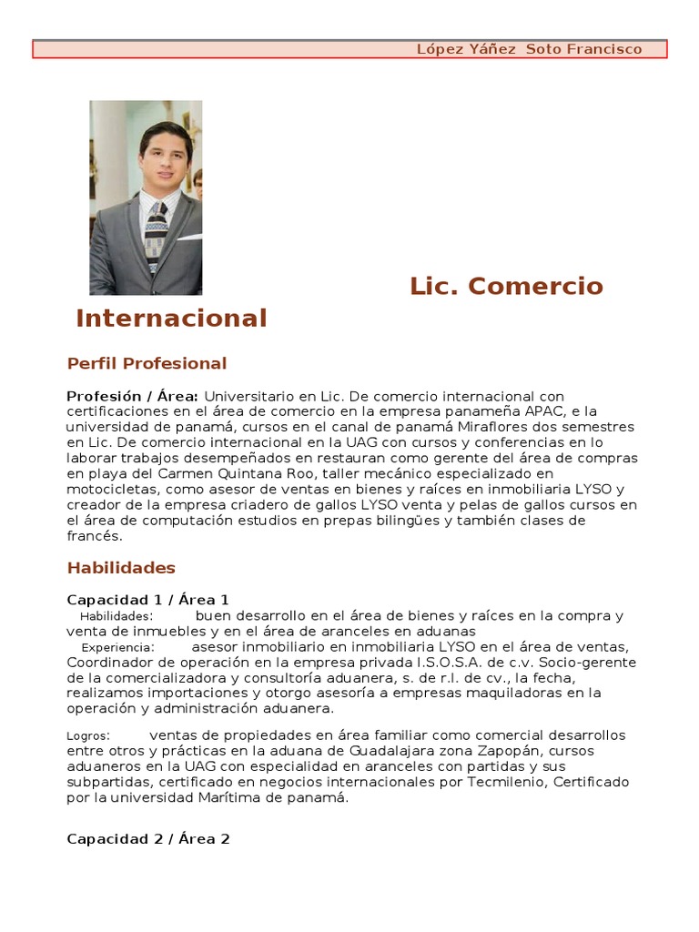 Curriculum Vitae Modelo1b Fransico2 | PDF | Pagos | El comercio ...