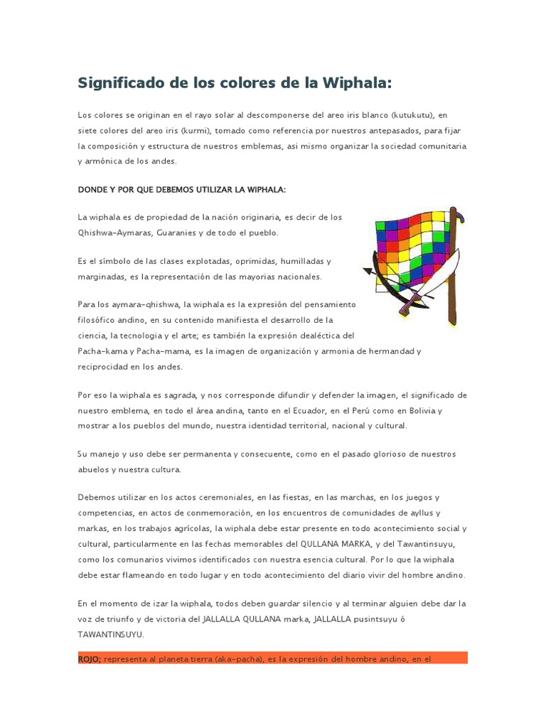 Significado de Los Colores de La Wiphala | Ciencia filosófica | Ciencia