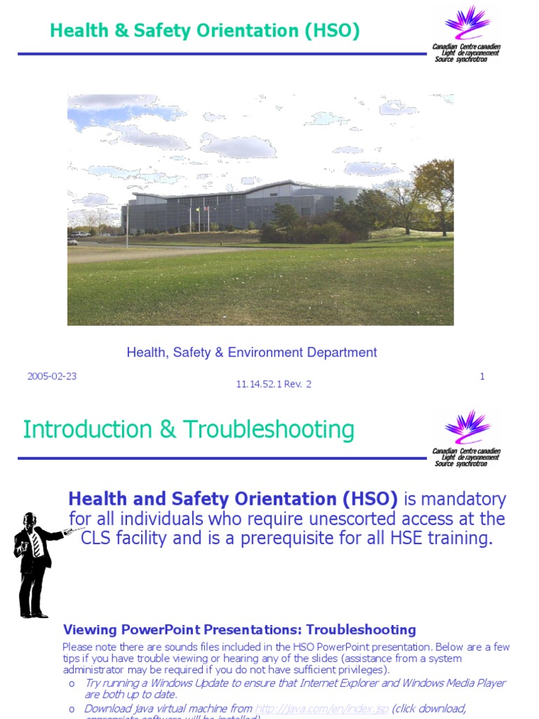 Health & Safety Orientation (HSO) | PDF