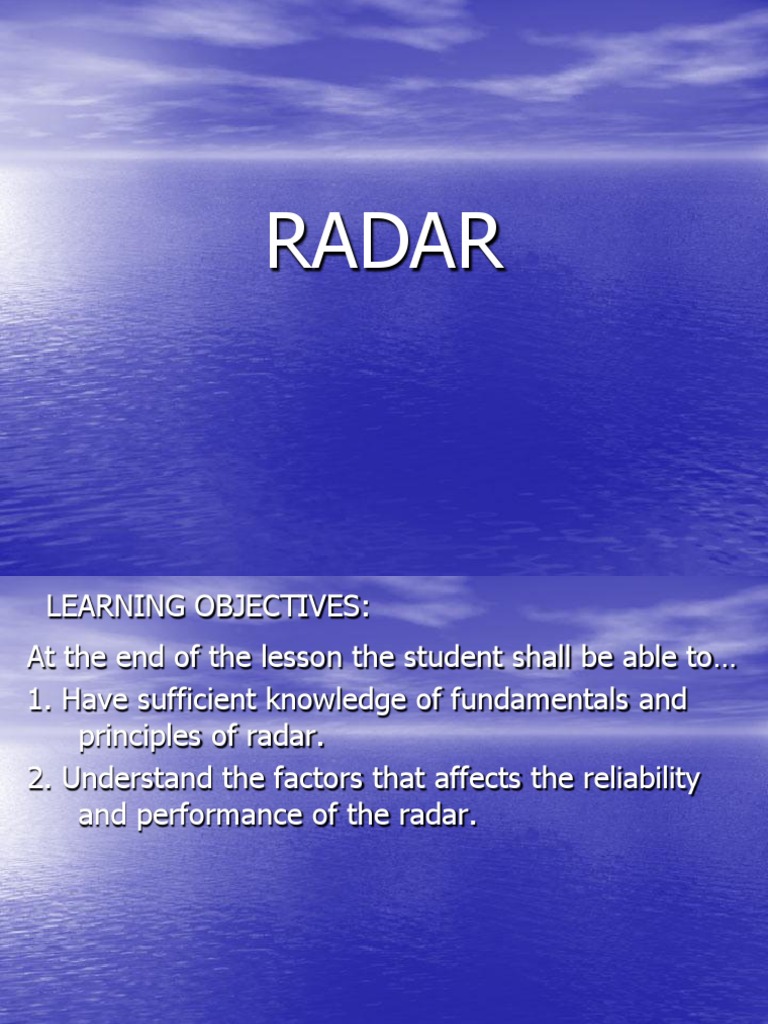 Understanding Marine Radar: Principles, Components, and Operation | PDF ...