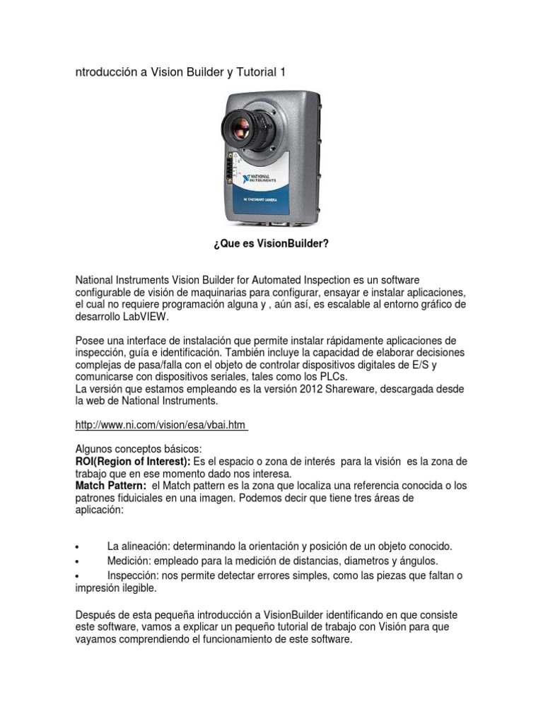 Ntroducción A Vision Builder y Tutorial 1 | PDF | Software | Informática