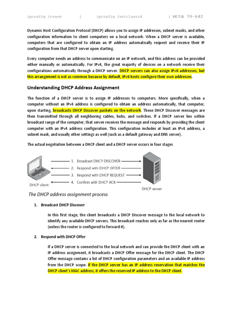 Chapter4 - Creating DHCP Infrastructure | PDF