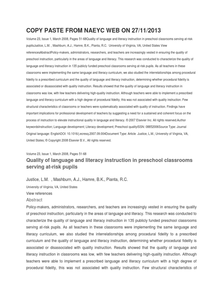 abstract | Attachment Theory | Preschool