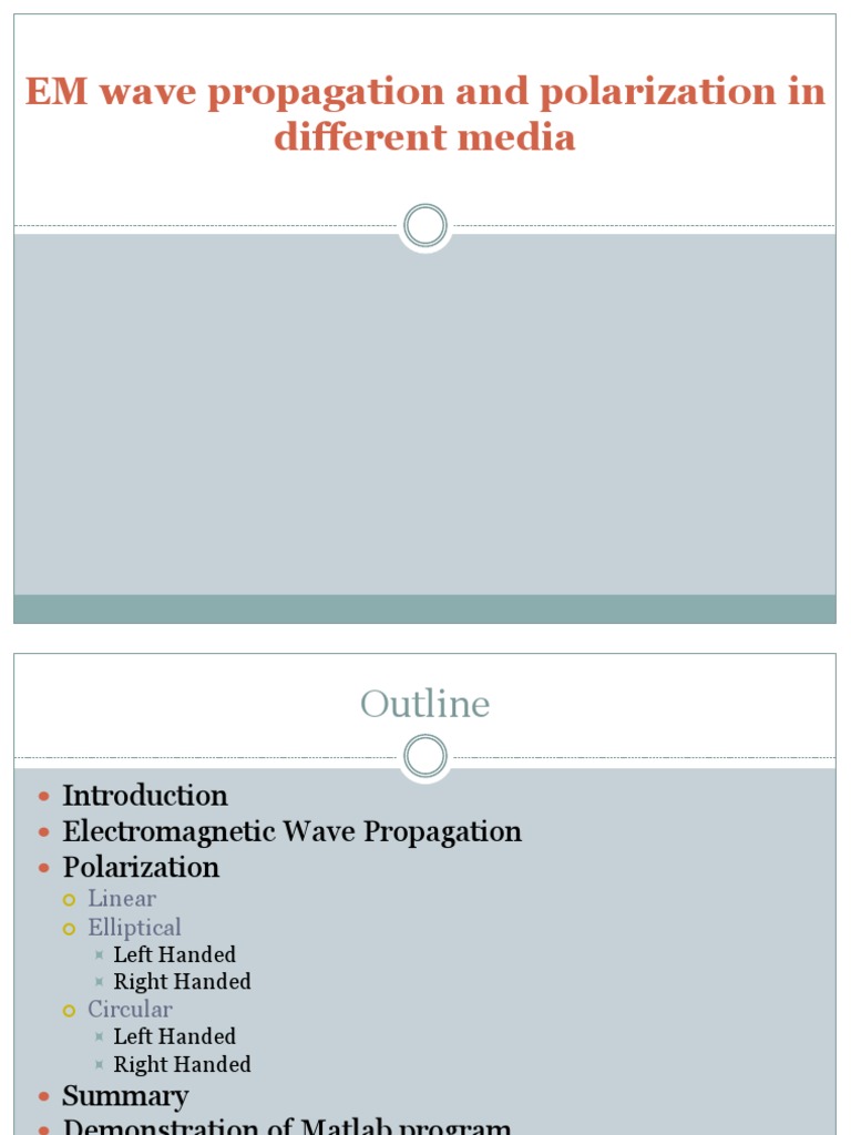 EM Wave Propagation and Polarisation | PDF | Polarization (Waves ...