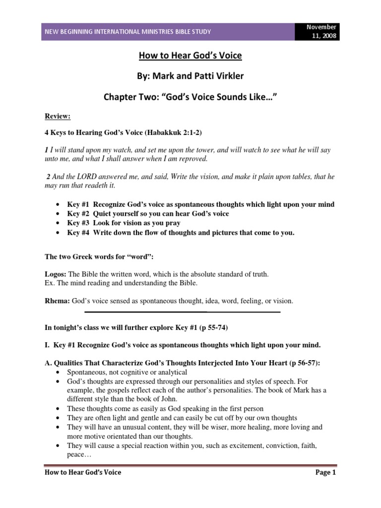 (Mark - Virkler) How To Hear Gods Voice | PDF | Revelation | Religious ...