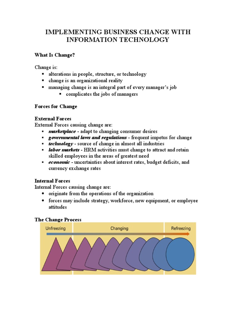 Implementing Business Change With Information Technology | PDF ...