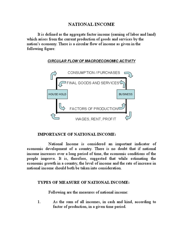 National Income | PDF | Measures Of National Income And Output | Income
