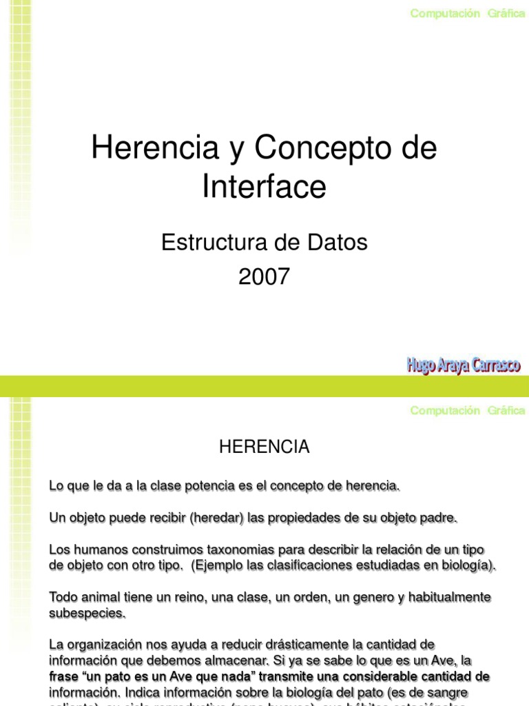 Herencia Interfaces | Descargar gratis PDF | Herencia (Programación ...