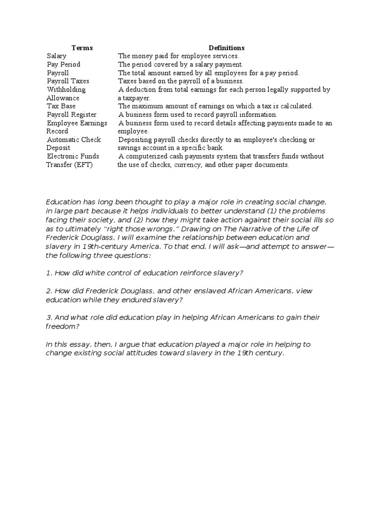 Terms PDF Payroll Payroll Tax