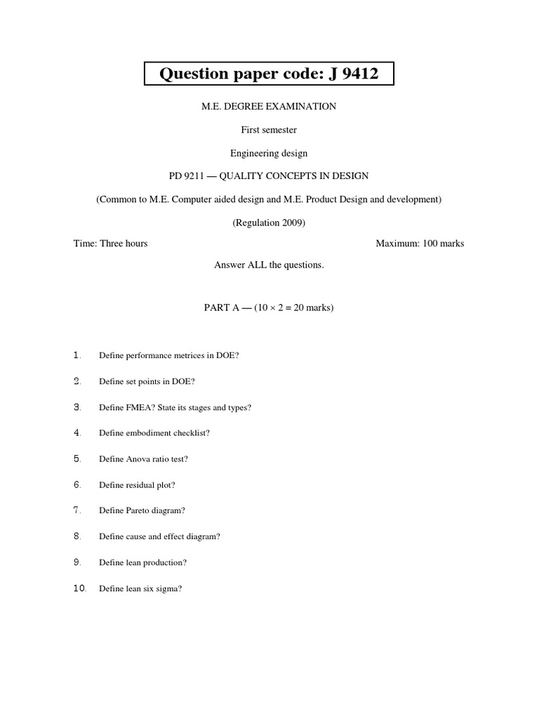 Pd9211-Quality Concepts in Design 3 | PDF