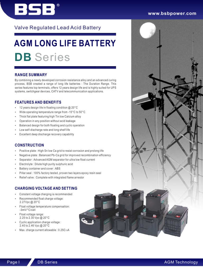 BSB DB Series | PDF | Battery (Electricity) | Energy Storage