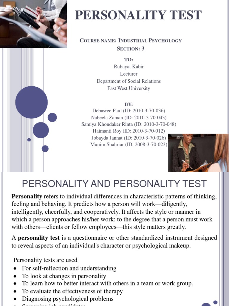 Personality Test | PDF | Extraversion And Introversion | Employment