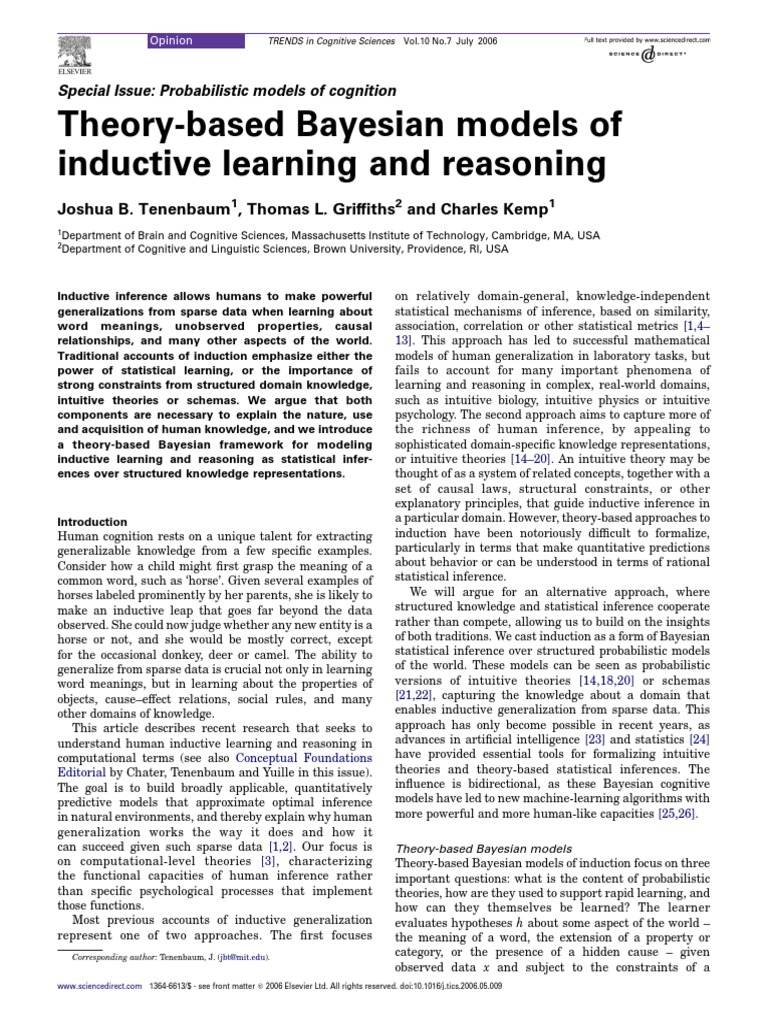 Tics Theories Reprint | PDF | Bayesian Network | Causality