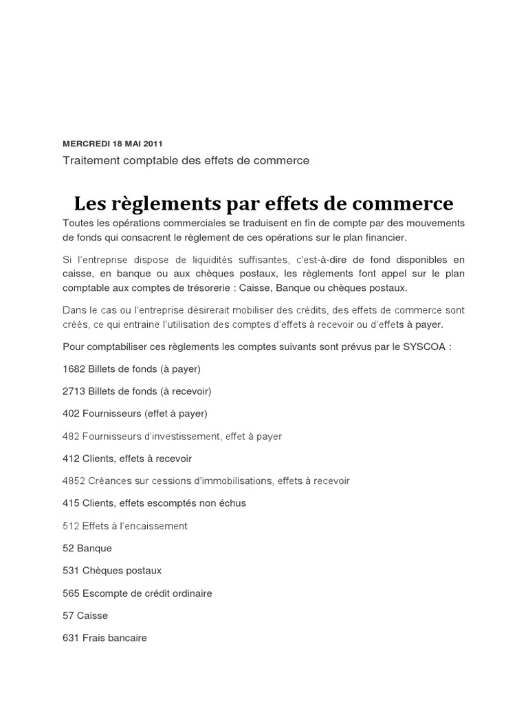 Effets de Commerce | PDF