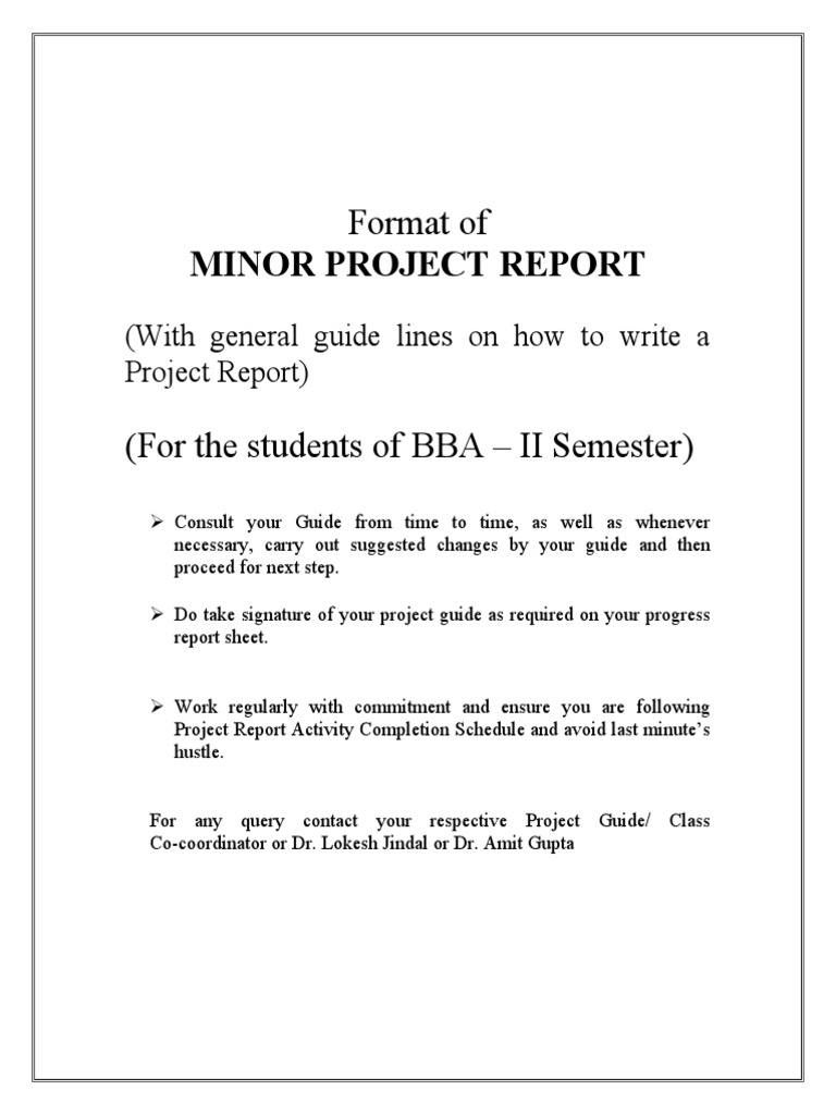 Format Of: Minor Project Report | Download Free PDF | Accountability ...