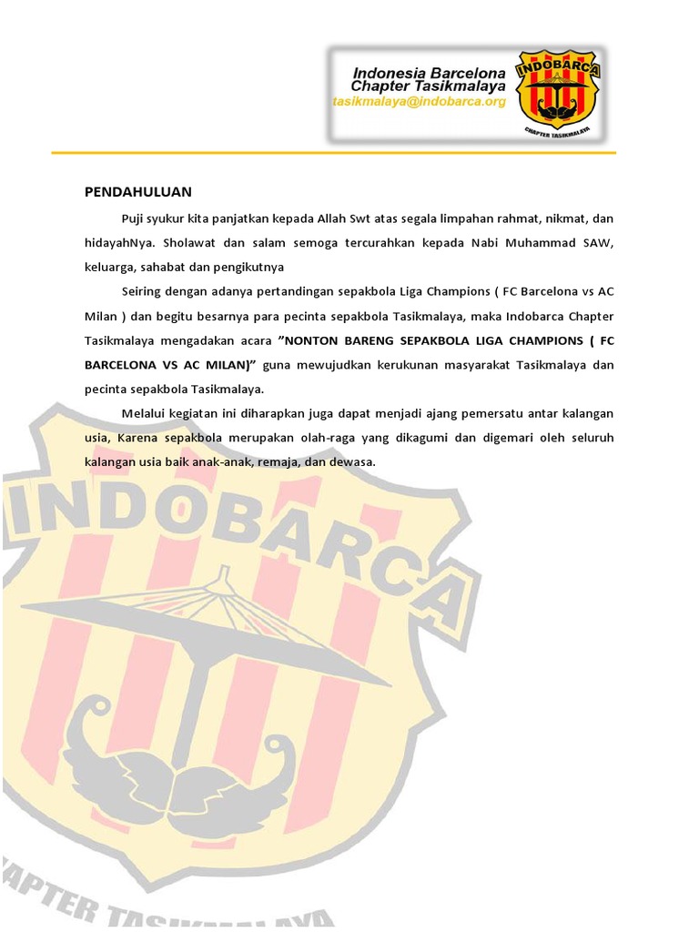 Proposal Nobar IBT | PDF | Bisnis | Olahraga & Rekreasi