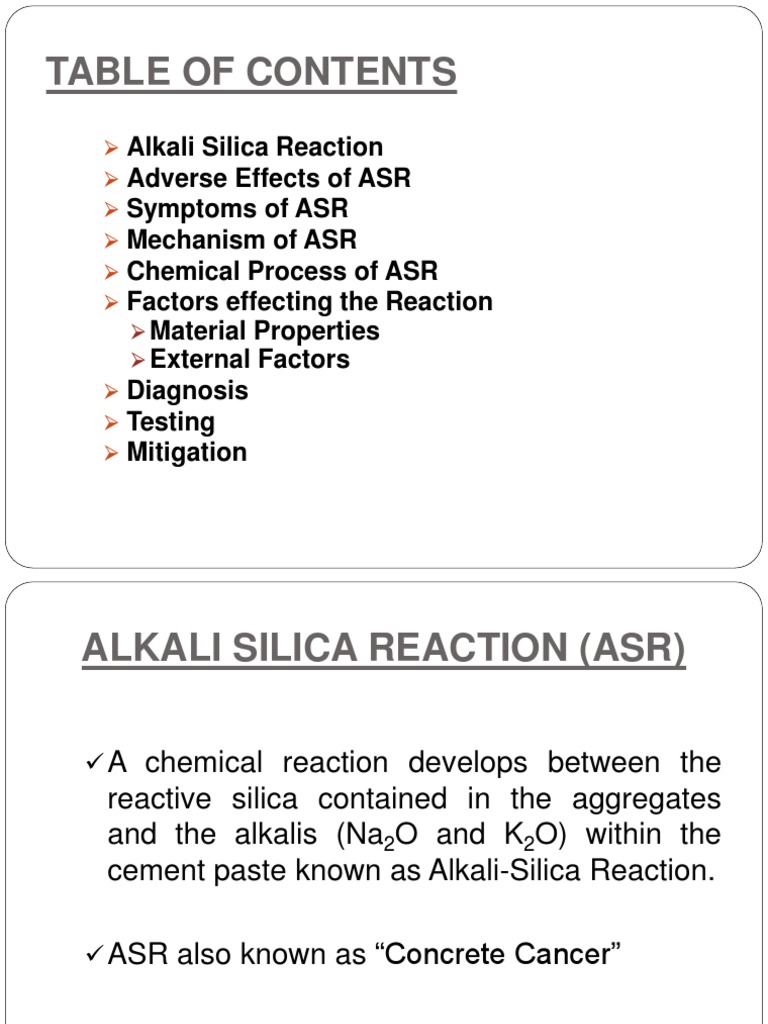 Understanding Alkali-Silica Reaction in Concrete | PDF | Silicon ...